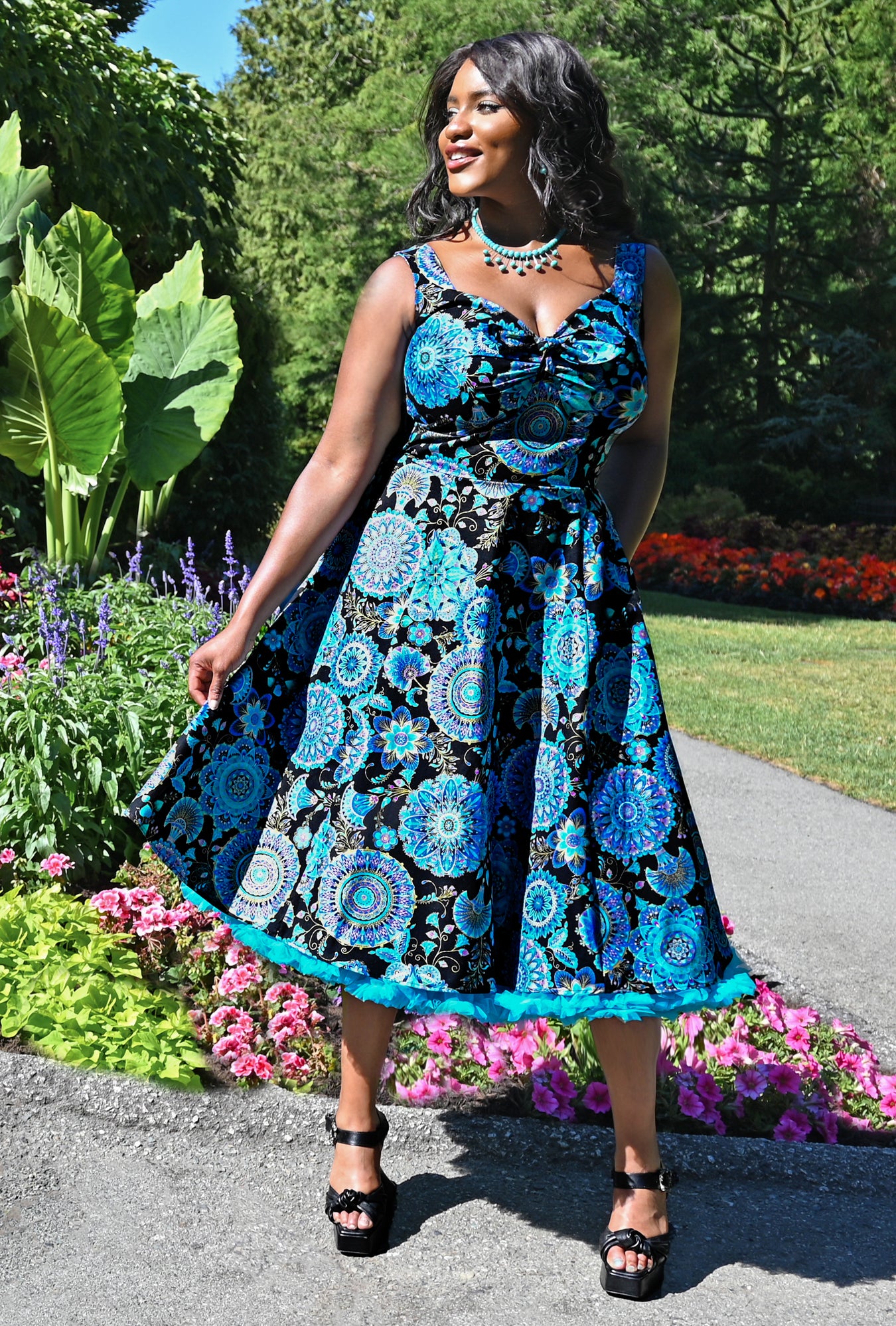 Diane - Optical Opulence - Mandala Dress | Cherry Velvet | Curvy ...