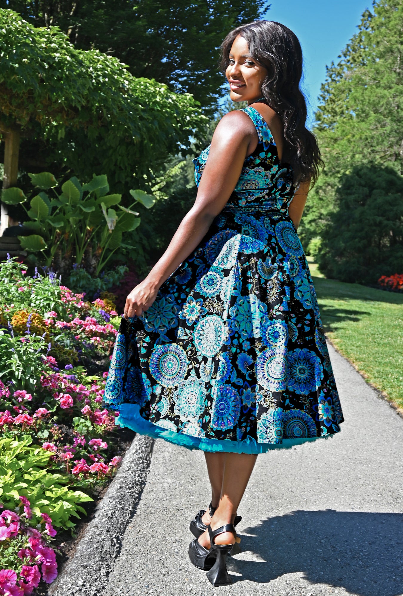 Diane - Optical Opulence - Mandala Dress | Cherry Velvet | Curvy ...